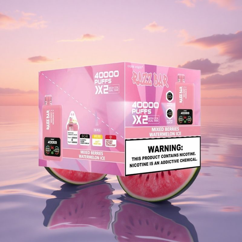 Razz Bar 40000 Puffs Mixed Berries - Watermelon Ice with Mesh Coil ...